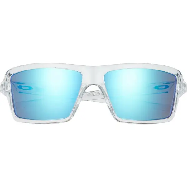 Oakley 63mm Polarized Rectangle Sunglasses - Blue/clear