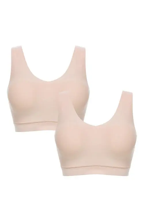 Chantelle Soft Stretch 2-pack Padded V-neck Wireless Bras - Nude