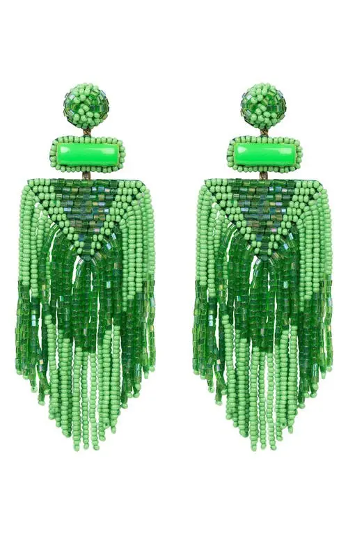 Deepa Gurnani Jody Beaded Tassel Earrings - Green