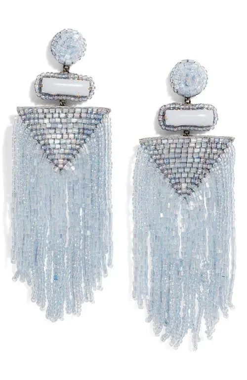 Deepa Gurnani Jody Beaded Tassel Earrings - Powder Blue