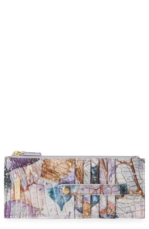 Brahmin Muse Melbourne Croc Embossed Leather Card Wallet - Frosted