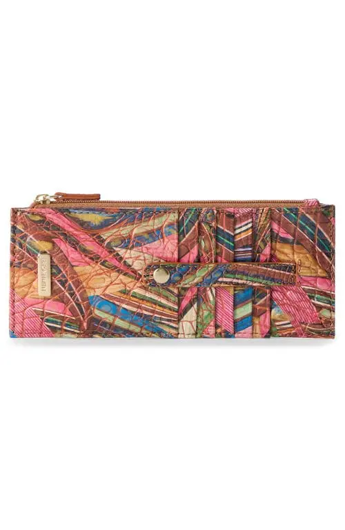 Brahmin Muse Melbourne Croc Embossed Leather Card Wallet - Sunleaf