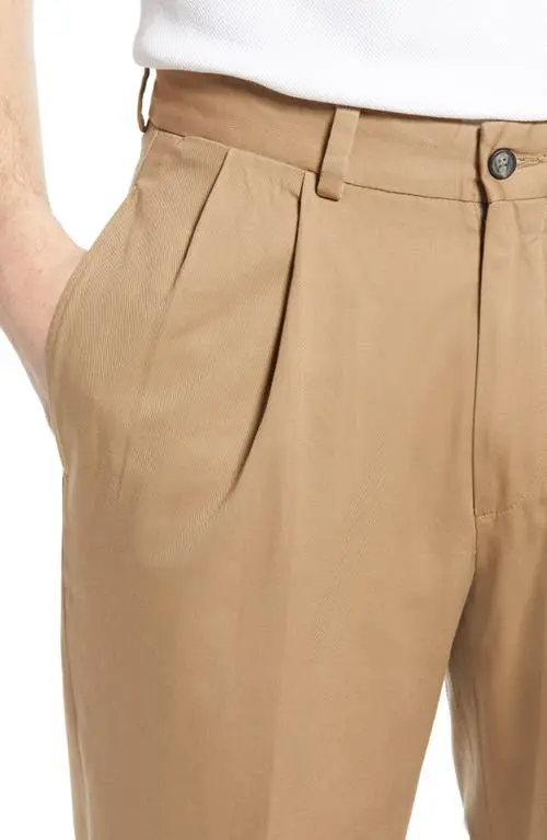 Berle Charleston S Pleated Chino Pants - British Tan