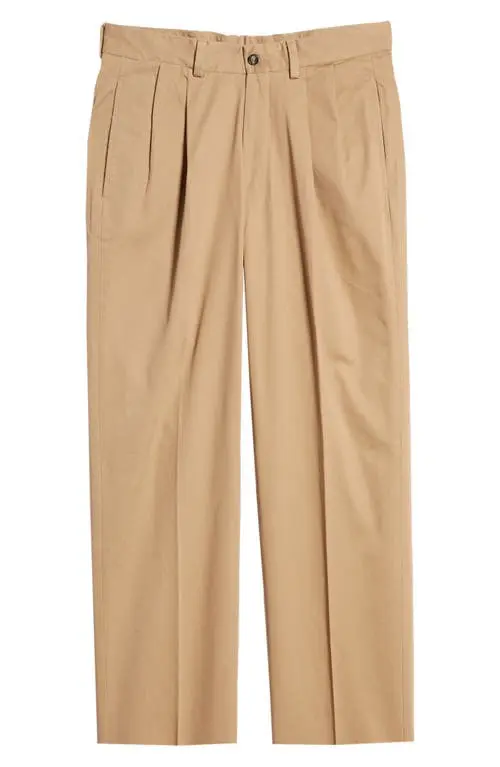 Berle Charleston S Pleated Chino Pants - British Tan