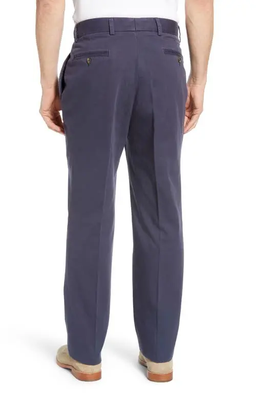Berle Charleston Khakis Pleated Chino Pants - Navy