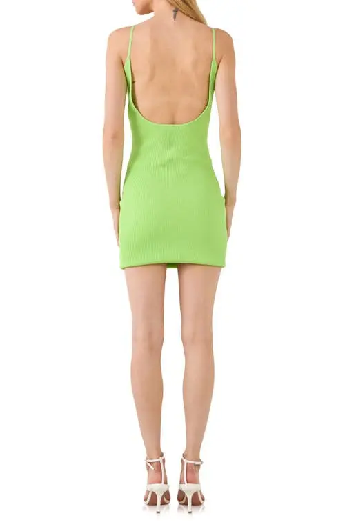 Endless Rose Sweetheart Neck Rib Minidress - Lime