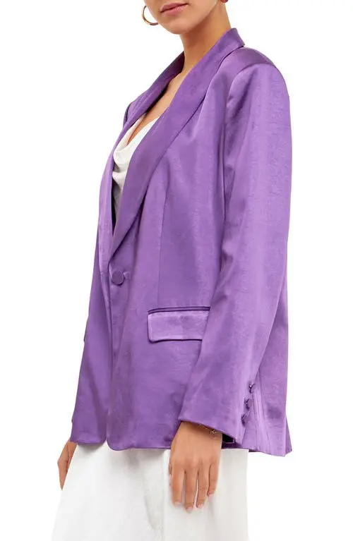 Endless Rose Satin Blazer - Purple