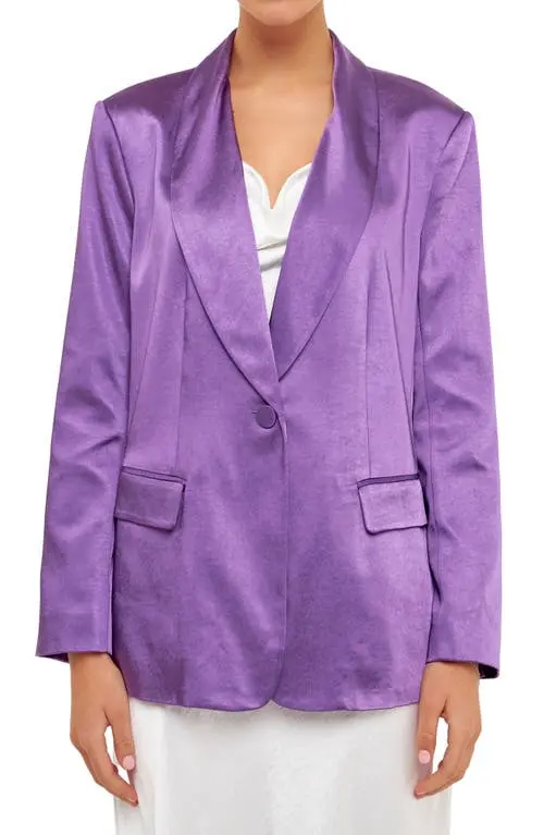 Endless Rose Satin Blazer - Purple