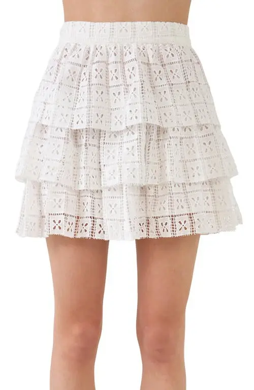 Endless Rose Tiered Lace Miniskirt