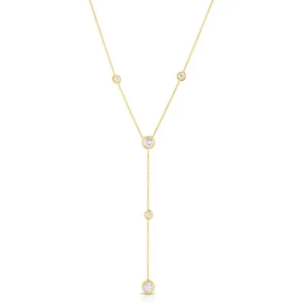 Roberto Coin Diamond Station Y-necklace - Yellow Gold
