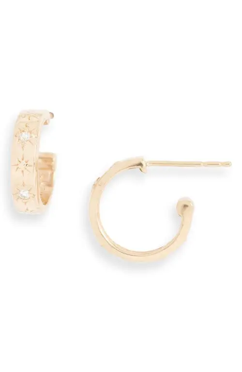 Anzie Starburst Hoop Earrings - Diamond