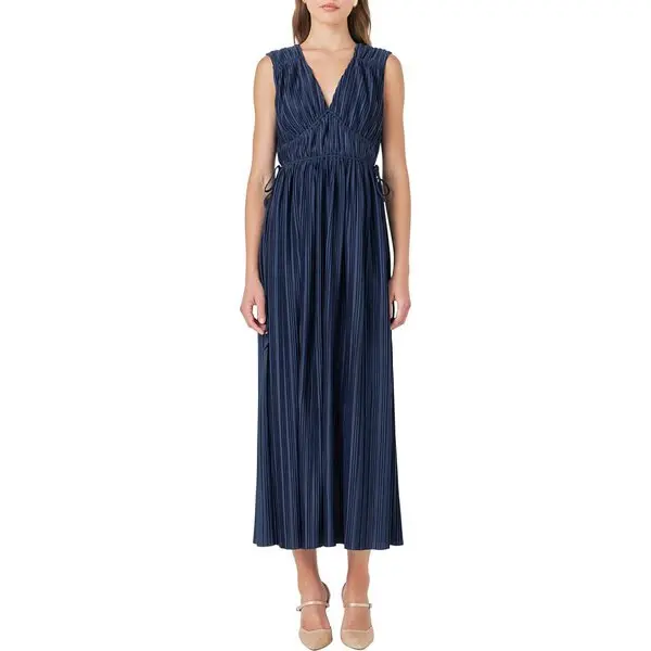 Endless Rose Sleeveless Micropleat Maxi Dress