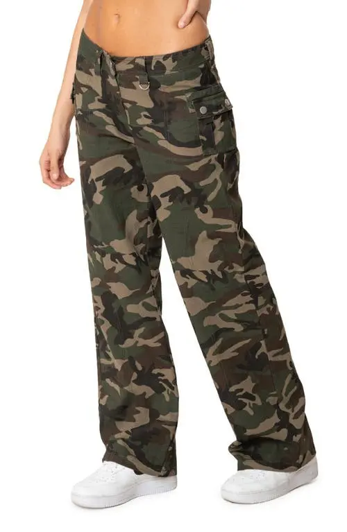 EDIKTED Aya Camo Print Cargo Pants