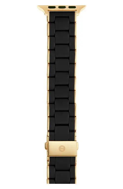 Michele 20mm Apple Watch® Band - Black/gold