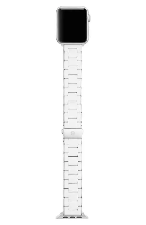Michele 20mm Apple Watch® Band - Silver/white