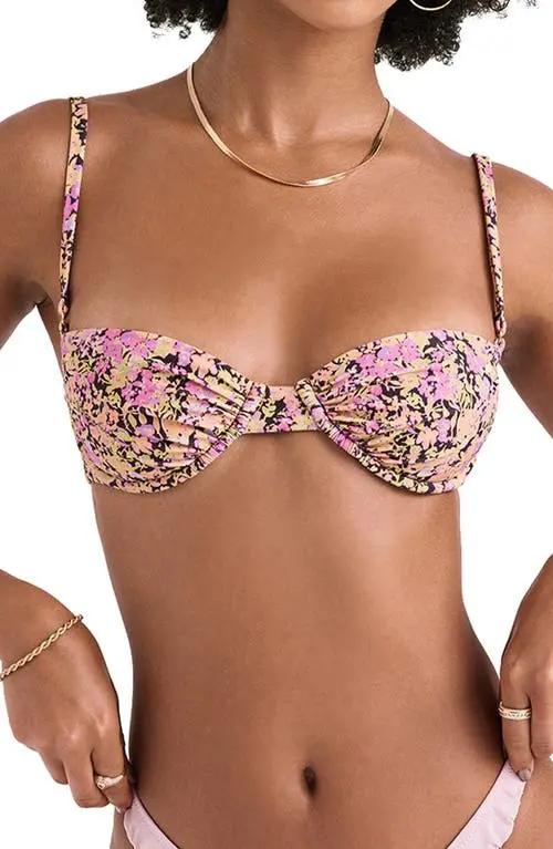 House Of Cb Underwire Bikini Top - Olive Floral