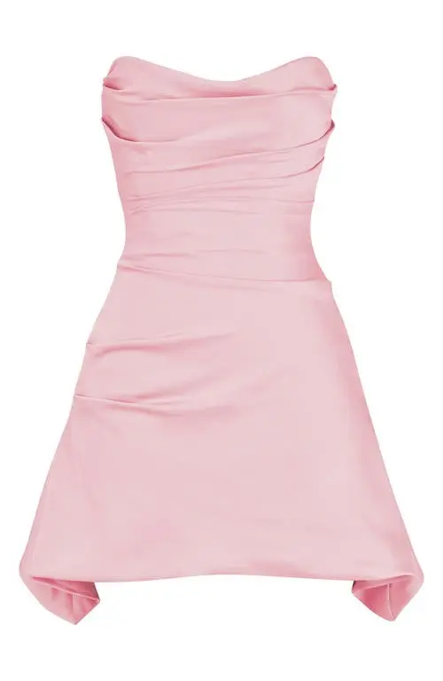 House Of Cb Jasmine Strapless Satin Corset Dress - Rose Pink | Editorialist
