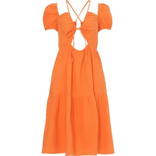 EMILIA GEORGE Amelia Tiered Minidress - Orange