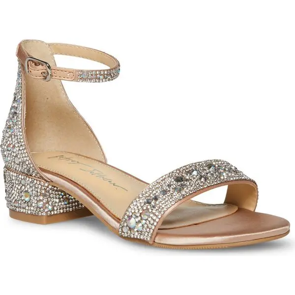 Betsey Johnson Rhinestone Ankle Strap Sandal - Champagne