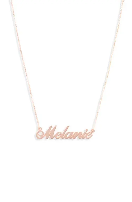 MELANIE MARIE Personalized Nameplate Necklace - Rose Gold Plated