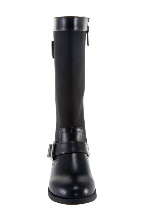 Nina Tanjela Riding Boots - Black Suede Smooth