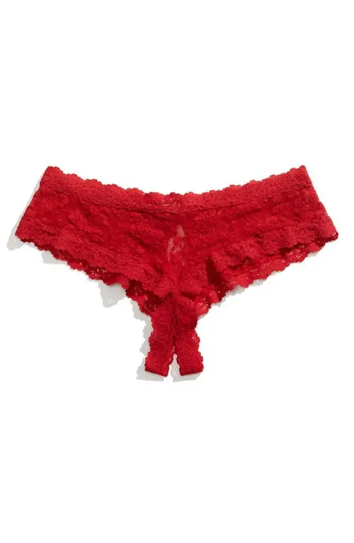 Hanky Panky Open Gusset Hipster Panties - Red
