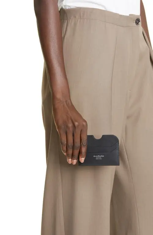 Acne Studios Large Elmas Leather Card Holder - Black