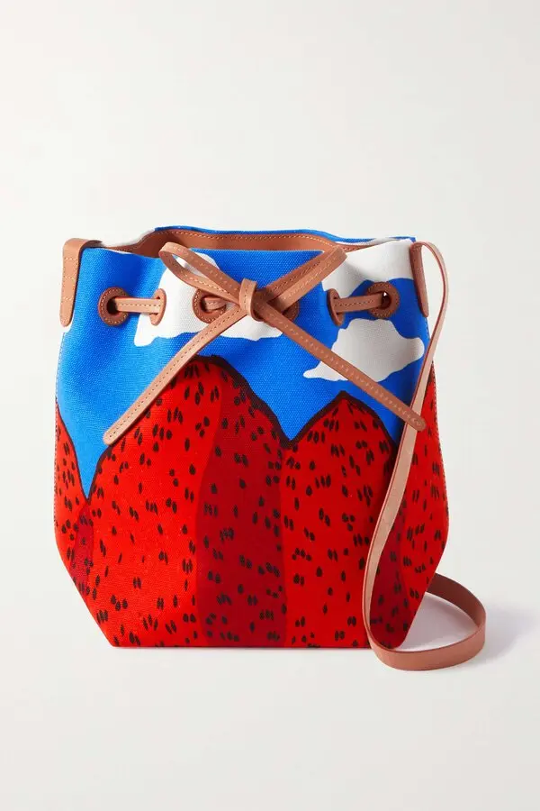 MANSUR GAVRIEL Marimekko Mini Leather-trimmed Printed Canvas Bucket Bag