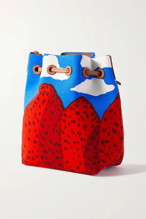 MANSUR GAVRIEL Marimekko Mini Leather-trimmed Printed Canvas Bucket Bag
