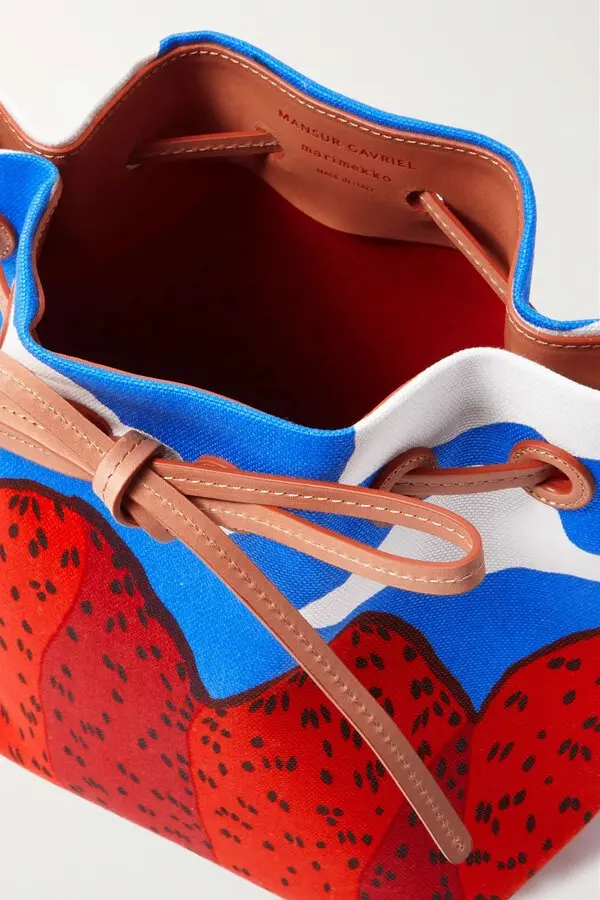 MANSUR GAVRIEL Marimekko Mini Leather-trimmed Printed Canvas Bucket Bag