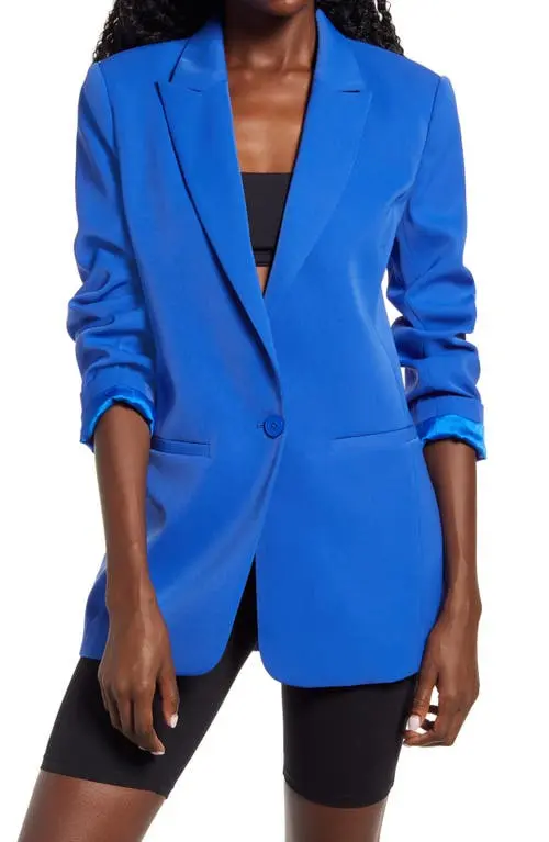 Endless Rose Single Button Blazer - Cobalt Blue