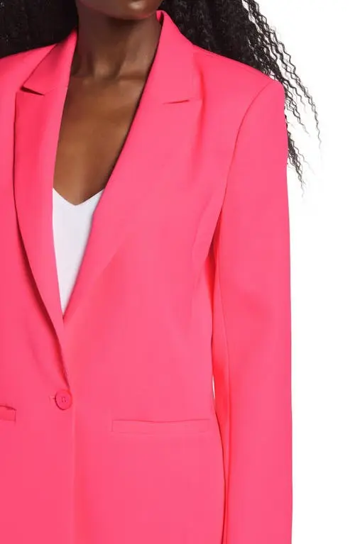 Endless Rose Single Button Blazer - Neon Pink