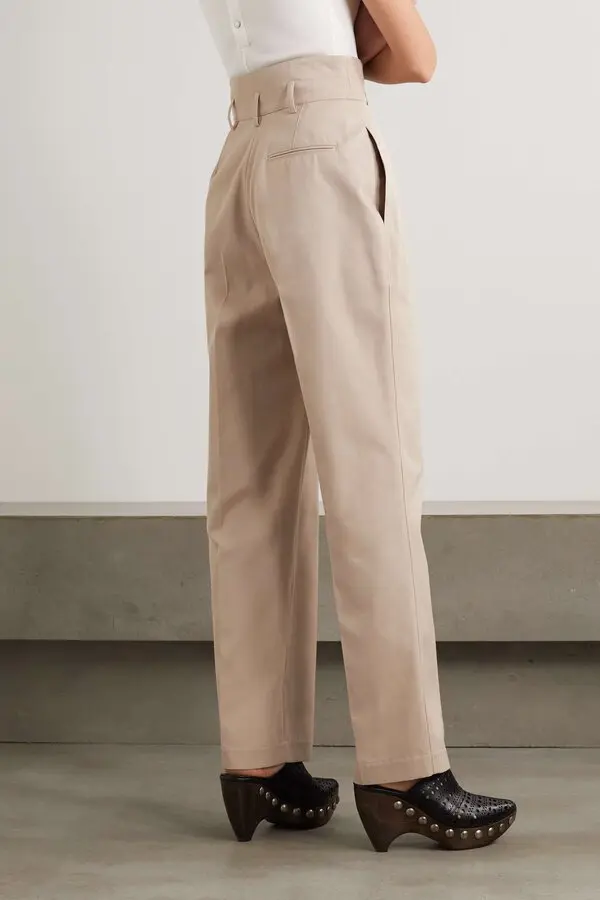 Alaïa Pleated Gabardine Straight-leg Pants