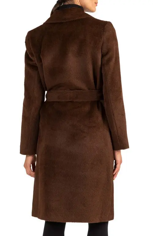 Sofia Cashmere Alpaca And Wool Belted Coat - Brown