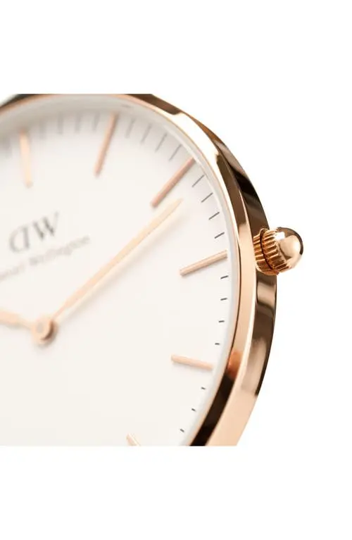 DANIEL WELLINGTON Classic St. Mawes Strap Watch - Rose Gold/eggshell