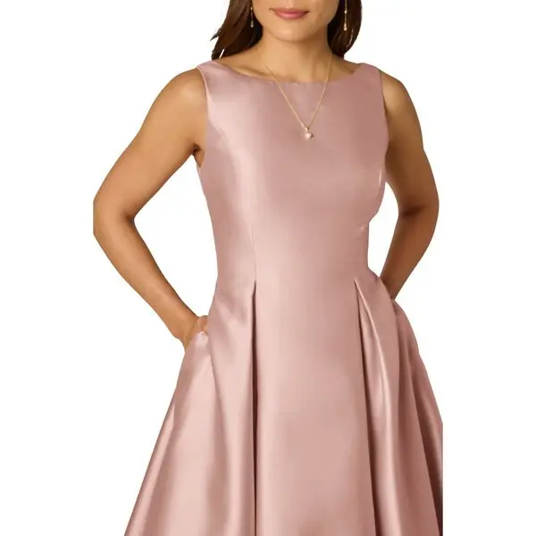 Adrianna Papell Sleeveless Fit & Flare Midi Dress - Bellini