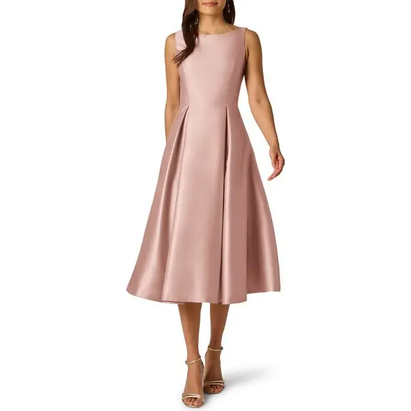 Adrianna Papell Sleeveless Fit & Flare Midi Dress - Bellini