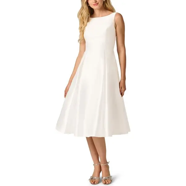 Adrianna Papell Sleeveless Fit & Flare Midi Dress - Ivory