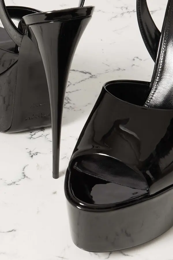 Saint Laurent Kika Patent-leather Platform Sandals