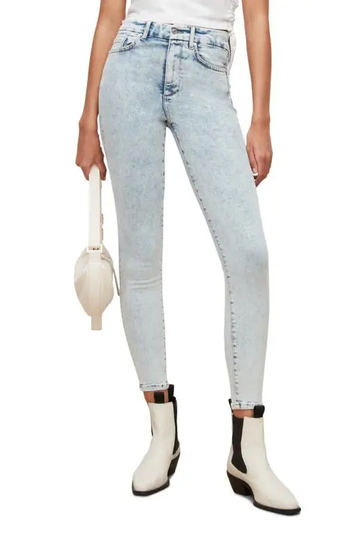 ALLSAINTS Dax High Waist Ankle Skinny Jeans - Snow Indigo