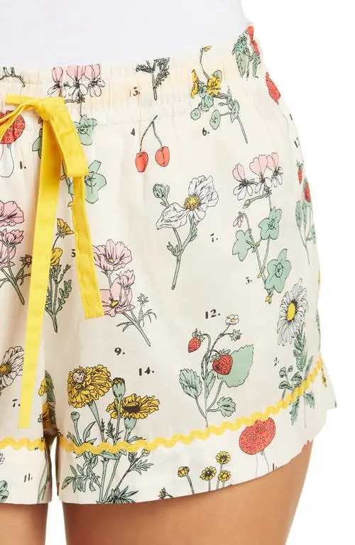 Ban.do Botanical Print Cotton Pajama Shorts