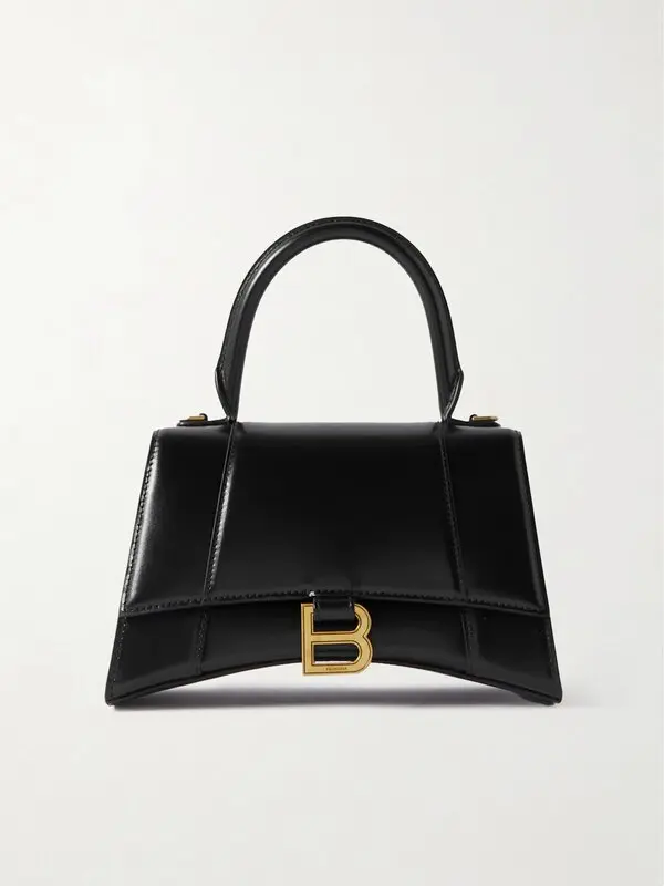 Balenciaga Hourglass Small Leather Tote - Black