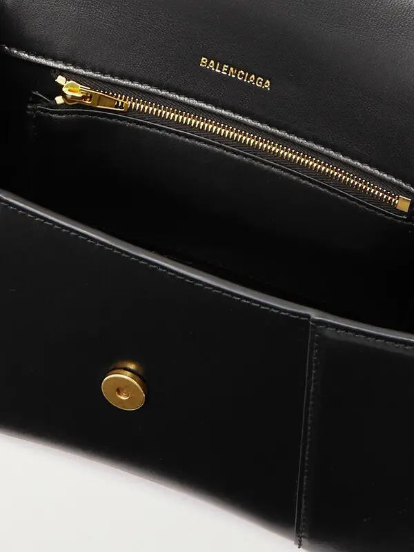 Balenciaga Hourglass Small Leather Tote - Black