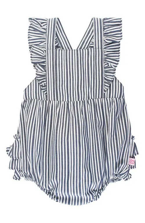 RUFFLEBUTTS Stripe Bubble Romper - Blue