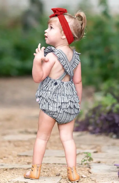 RUFFLEBUTTS Stripe Bubble Romper