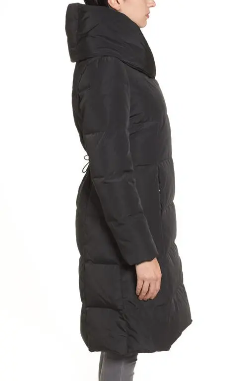 Cole Haan Down And Feather A-line Coat - Black