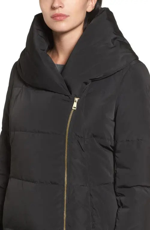 Cole Haan Down And Feather A-line Coat - Black