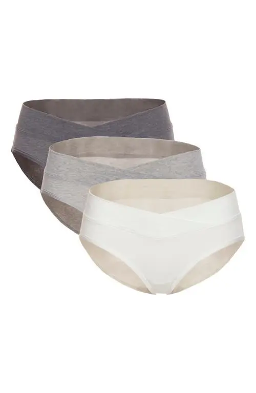 Felina 3-pack Organic Cotton Maternity Briefs - Slate/pebble/cloud