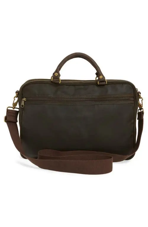 Barbour Waxed Leather Briefcase - Olive