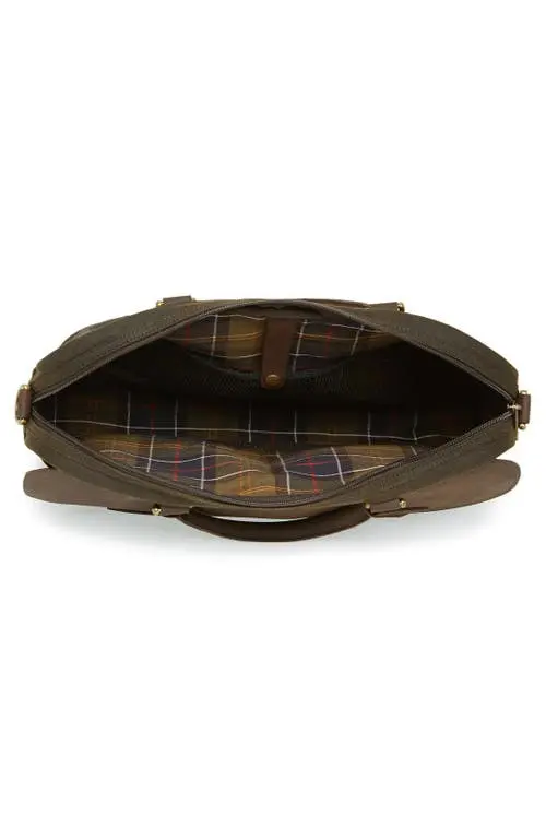 Barbour Waxed Leather Briefcase - Olive